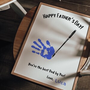 Set of 3 Father's Day Handprint Printable Art, Golf Dad Gift, Papa Gift ...