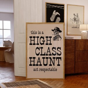 Spooky Western Wall Art, Southern Gothic Decor, Cowboy Halloween Print ...