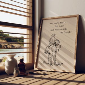 Western Print, Cowboy Quote, Minimalist Western Wall Art, Horseback ...