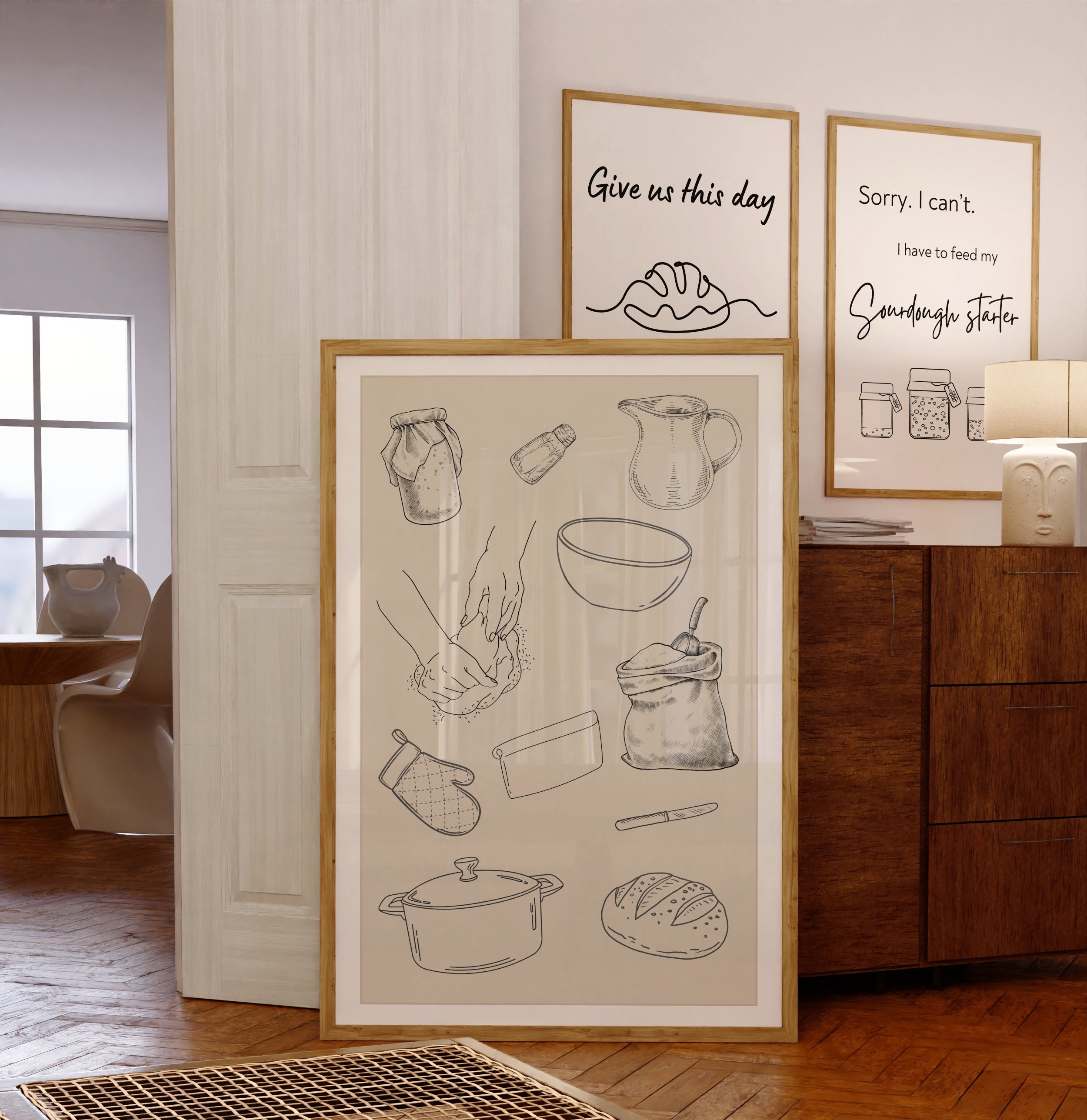 Sourdough Art Print, Bread Illustration Poster, Kitchen Wall Sign ...