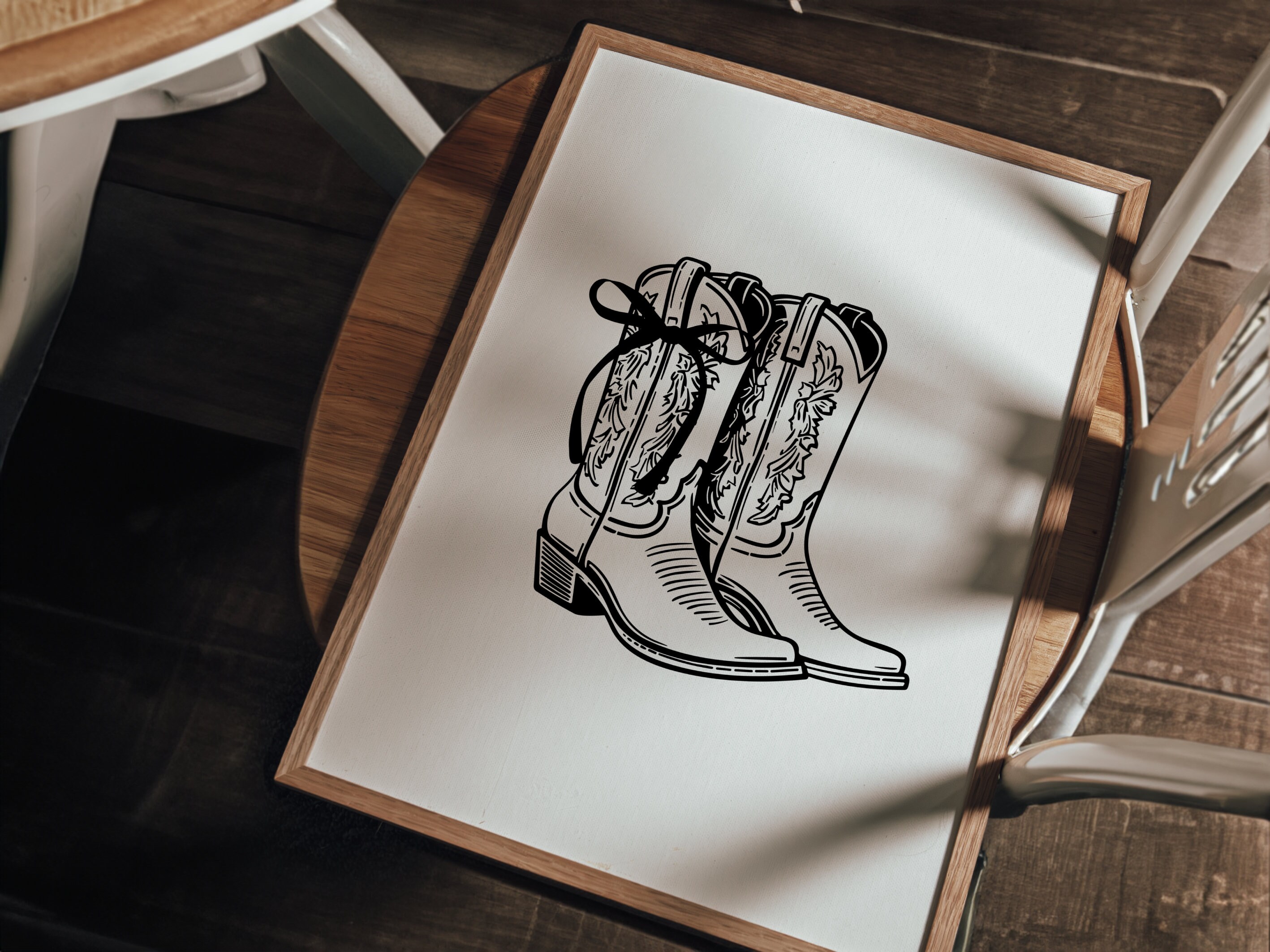 Coquette Bow Cowboy Boot Print, Trendy Cowgirl Poster, Girly Western ...