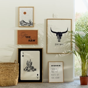 Western Wall Art Bundle, Gallery Wall Art, Cowboy Nursery Decor, Wild ...
