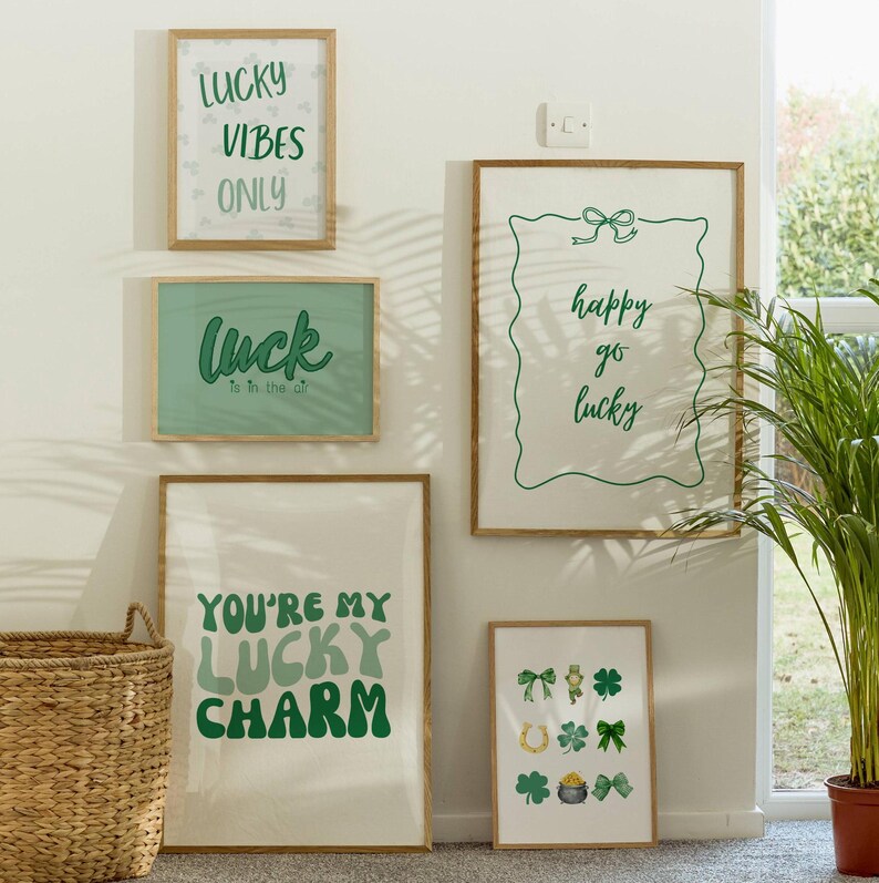 St Patrick's Print Gallery, Lucky Wall Art, Retro St Patty's Day ...