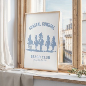 Coastal Cowgirl Print, Trendy Beachy Poster, Girly Western Wall Art ...