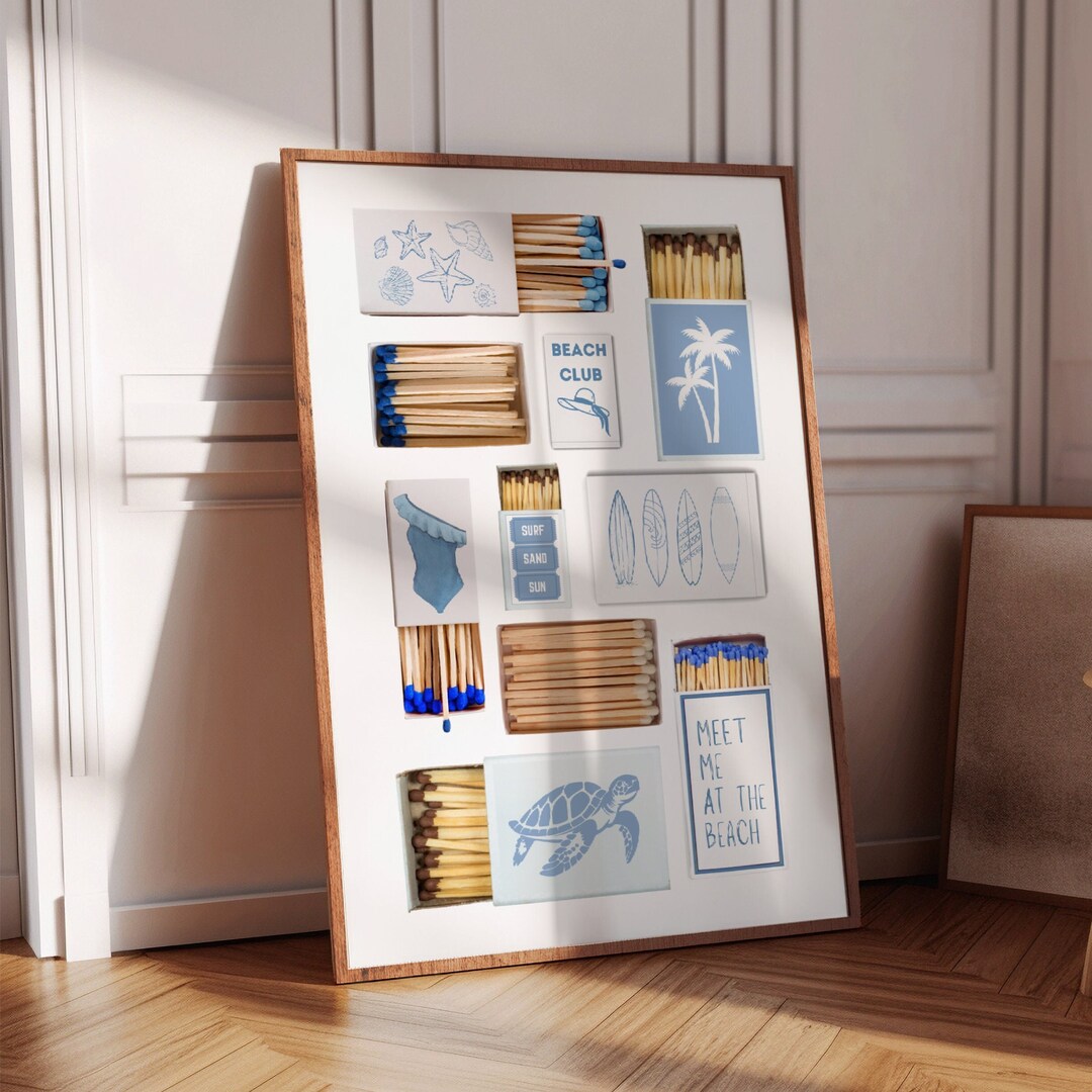 Coastal Granddaughter Matchbox Print, Trendy Matches Poster, Vintage ...