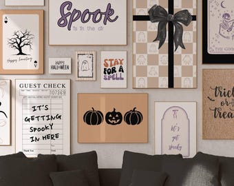 Halloween Gallery Set of 15 Prints, Printable Halloween Wall Art, Ghost ...
