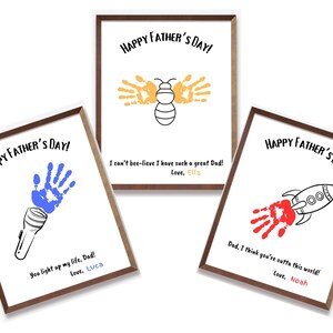 Father's Day Handprint Printable, Set of 3 Kids, DIY Craft Gift, Gift ...