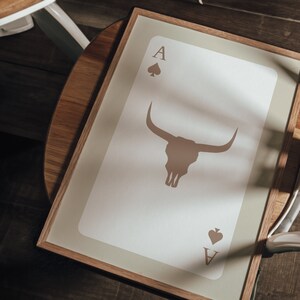 Bull Skull Wall Art, Ace of Spades Print, Western Art Print ...