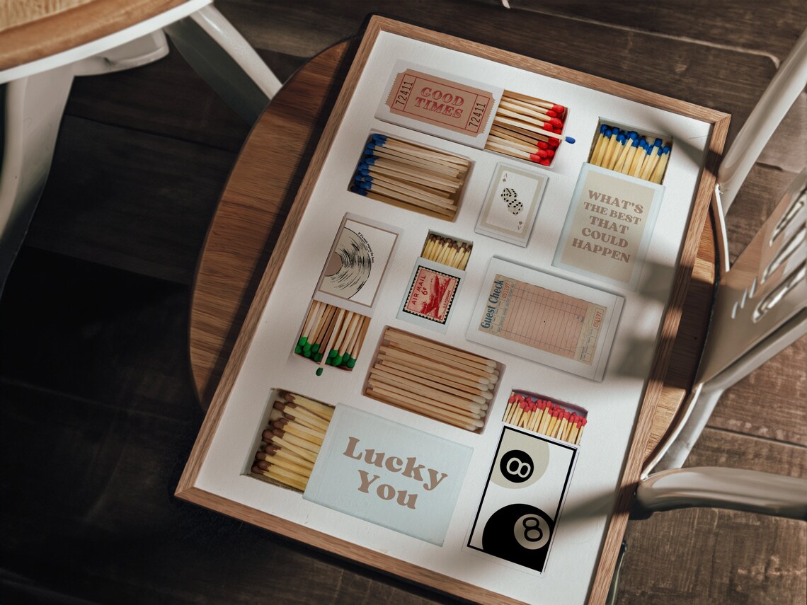 Retro Matchbox Poster, Trendy Matches Poster, Vintage Matchbook Wall ...