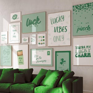St Patrick's Print Gallery, Lucky Wall Art, Retro St Patty's Day ...