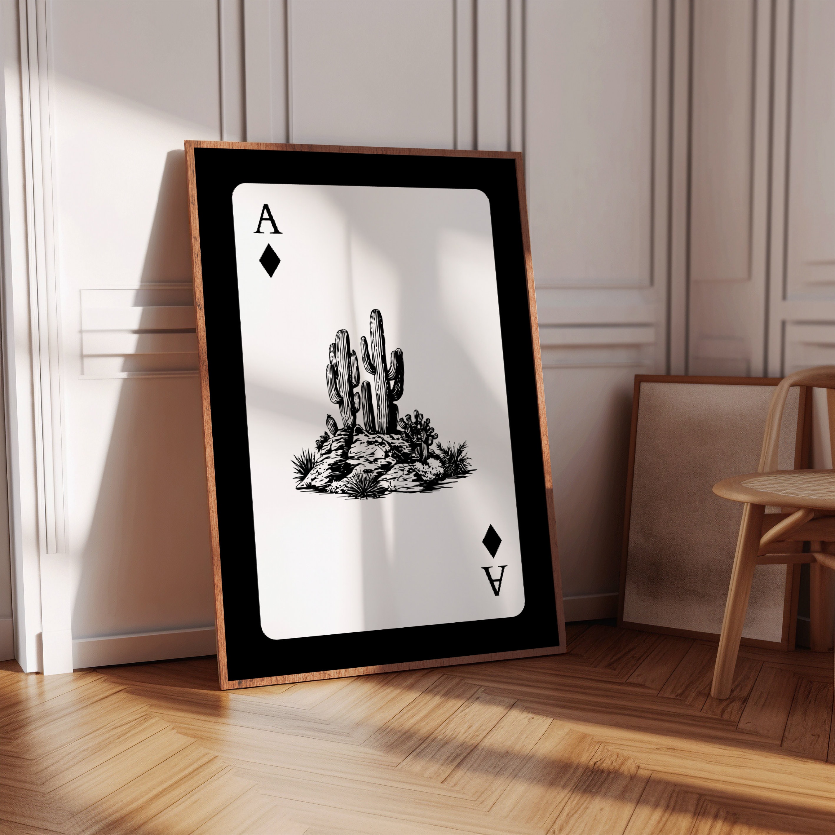 Southwestern Playing Cards Set of 2 Prints, Western Wall Art for Cowboy ...