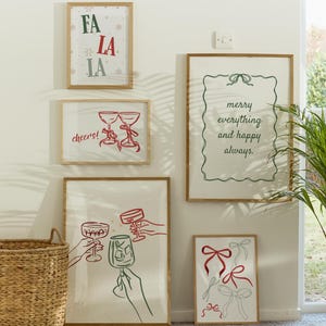 Trendy Christmas Gallery Wall Art, Preppy Holiday Prints, Coquette Xmas ...