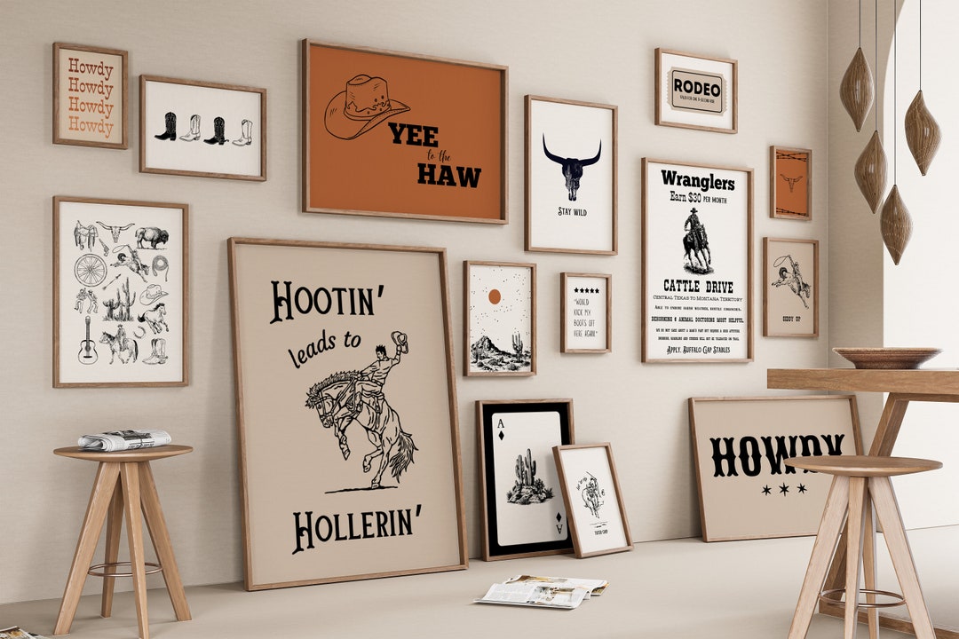 Western Gallery Set of 15 Prints, Western Wall Art for Cowboy Nursery ...