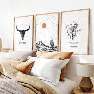 Western Wall Art Bundle, Gallery Wall Art, Cowboy Nursery Decor, Wild ...