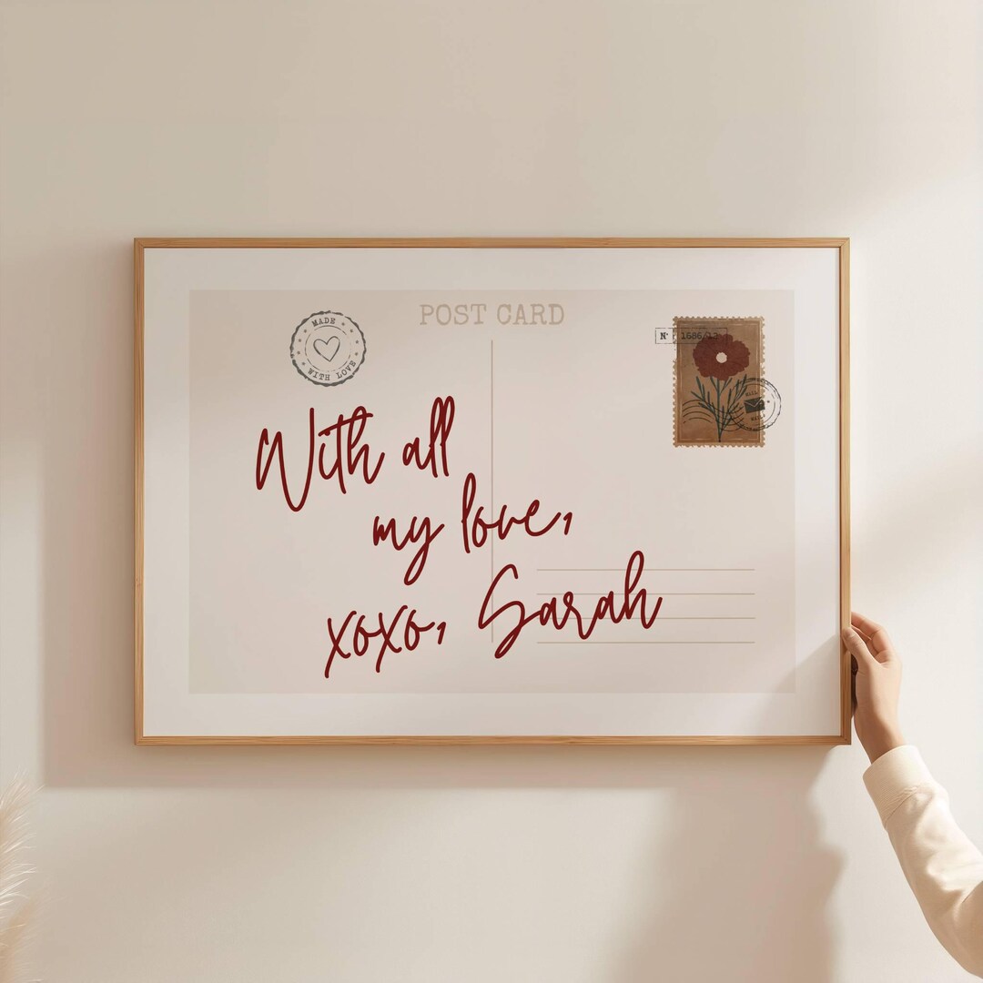 Personalized Postcard Print, Custom Quote Art, Sentimental Keepsake ...