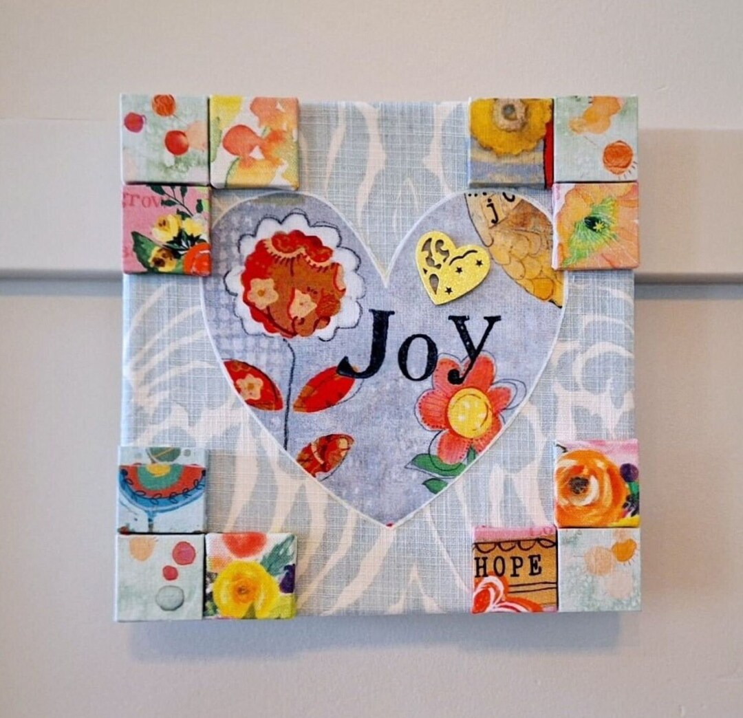Heart of Joy Floral Wall Art, Romantic, Happy, Cottagecore, Gift for ...