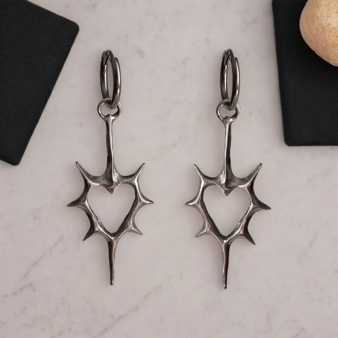 Y2K Thorn Heart Stainless Steel Liquid Jewelry for Y2K Aesthetic Galaxy ...