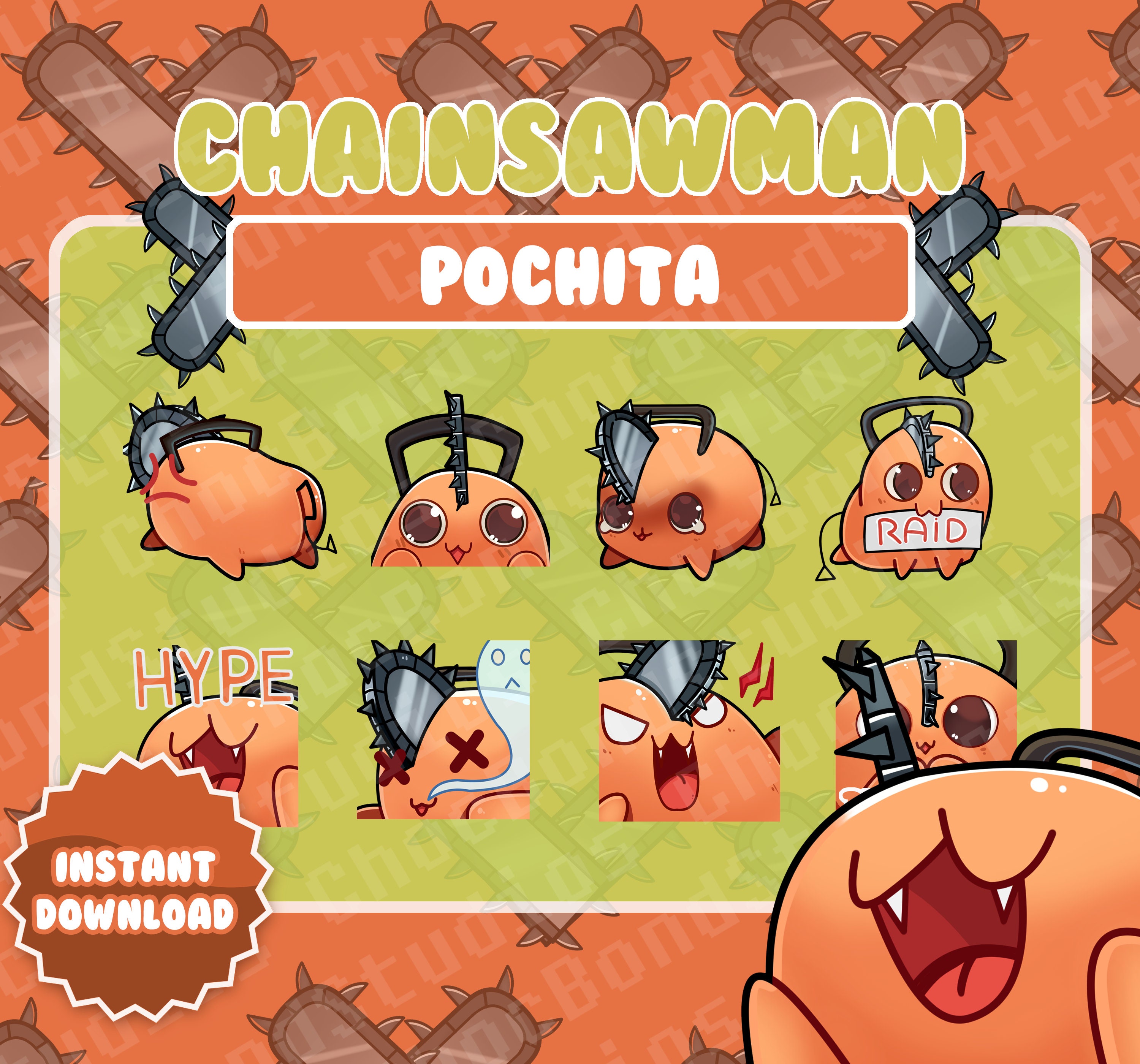 Chainsaw Man Emote Pack: Pochita for Discord, Twitch and Youtube. - Etsy