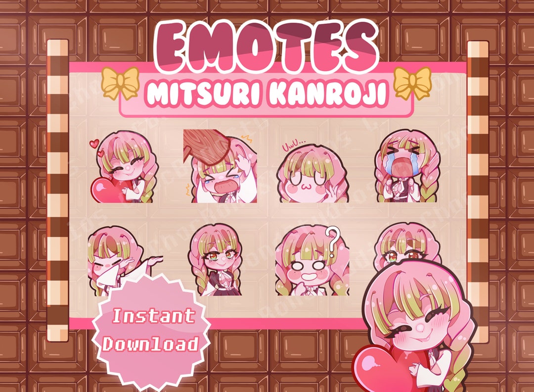 Demon Slayer Mitsuri Kanroji 8 Emotes Pack for Discord, Twitch, and ...
