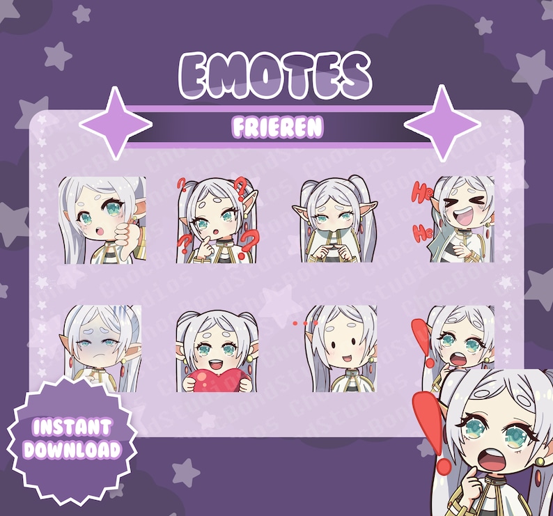 Cute Mage Anime Girl Emote Pack for Discord, Twitch and Youtube - Etsy