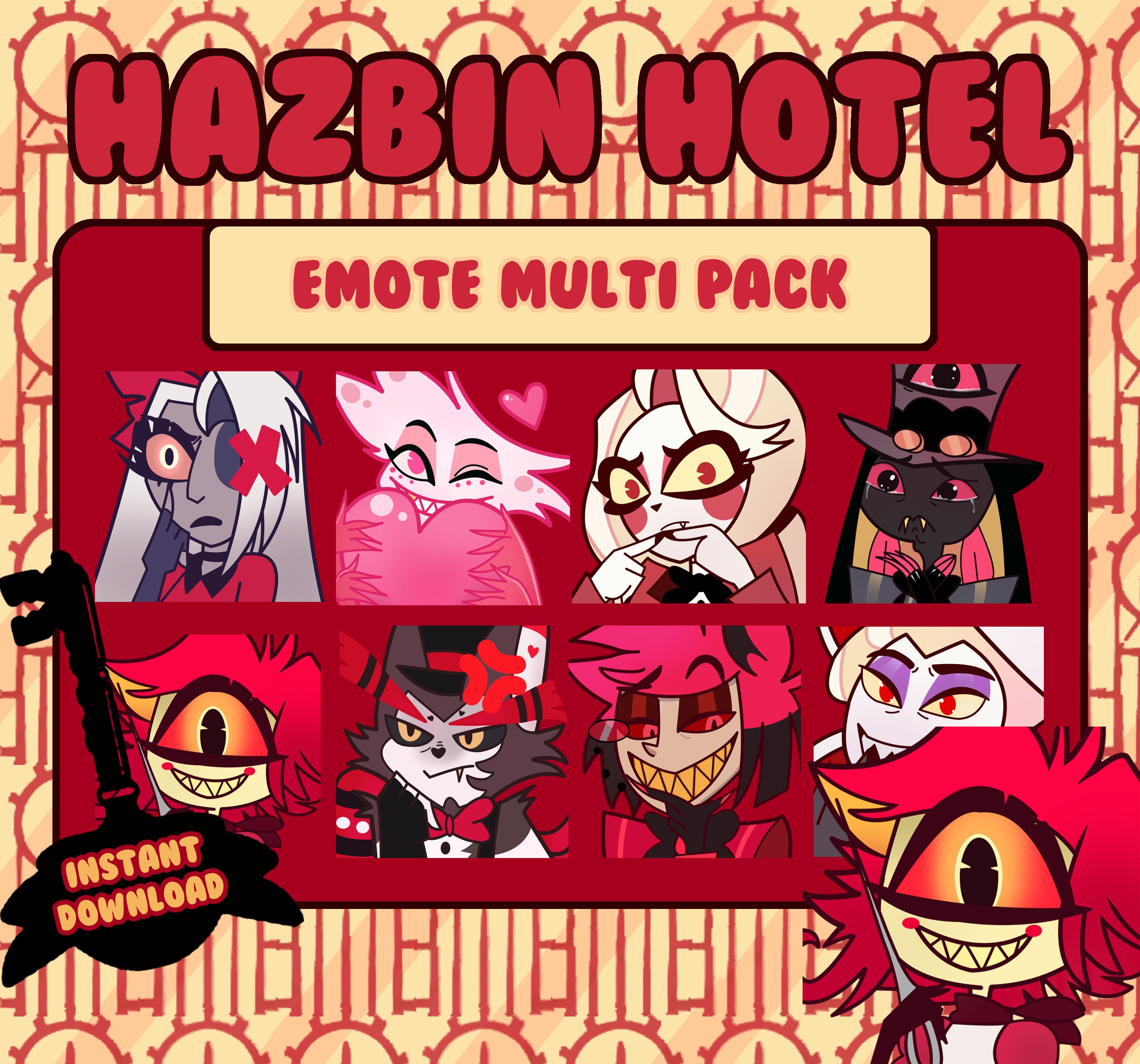 Hazbin Hotel Emote Pack for Twitch, Discord and Youtube - Etsy