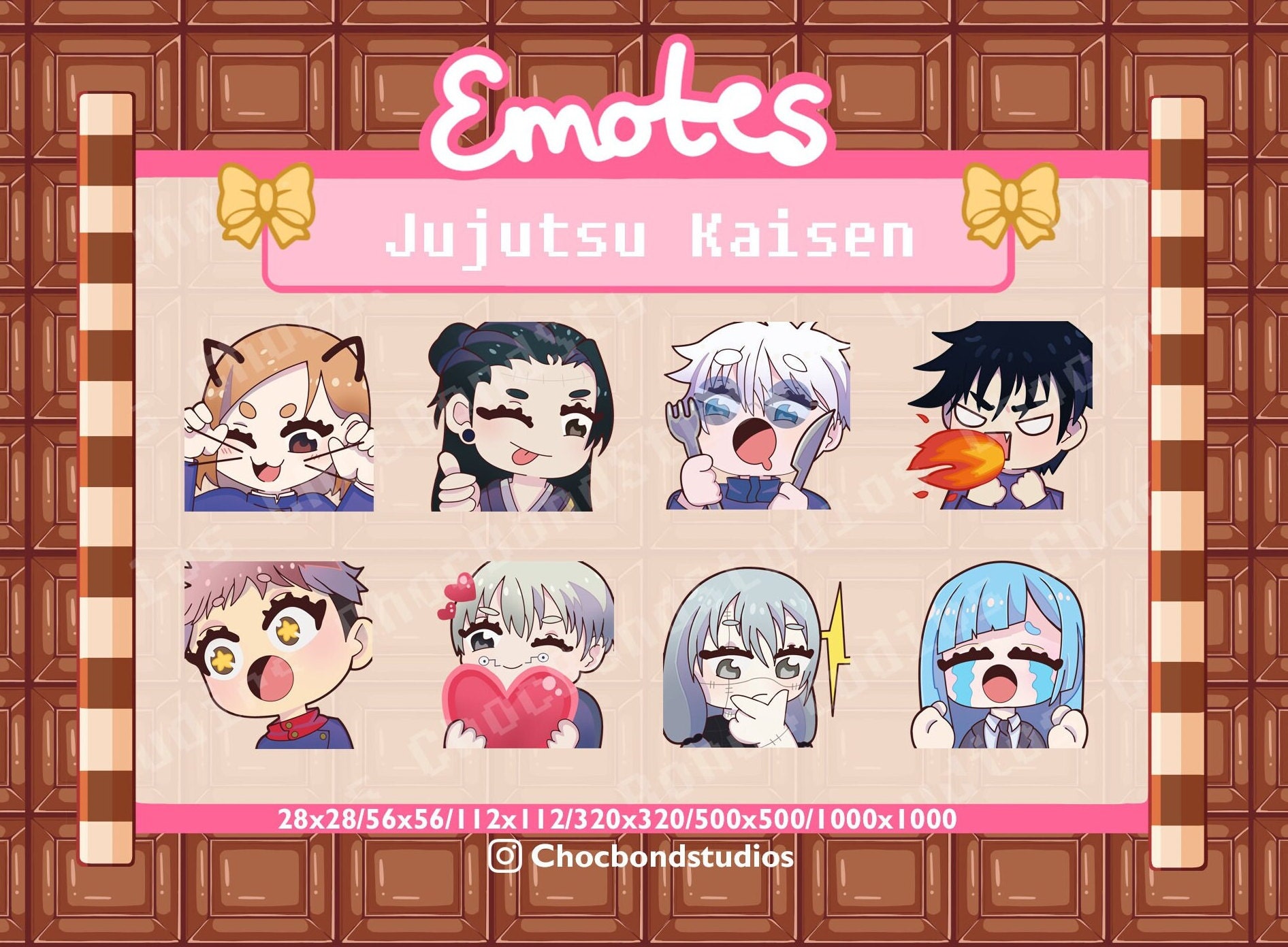 Jujutsu Kaisen Emote Pack, JJK Emotes for Discord, Twitch and Youtube ...