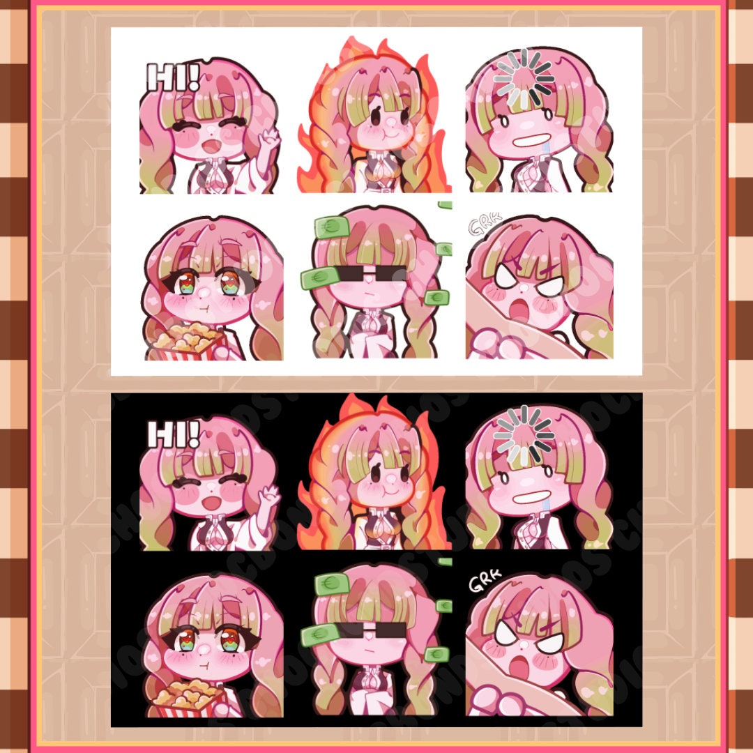 8 Demon Slayer Mitsuri Kanroji Animated Emotes - Etsy