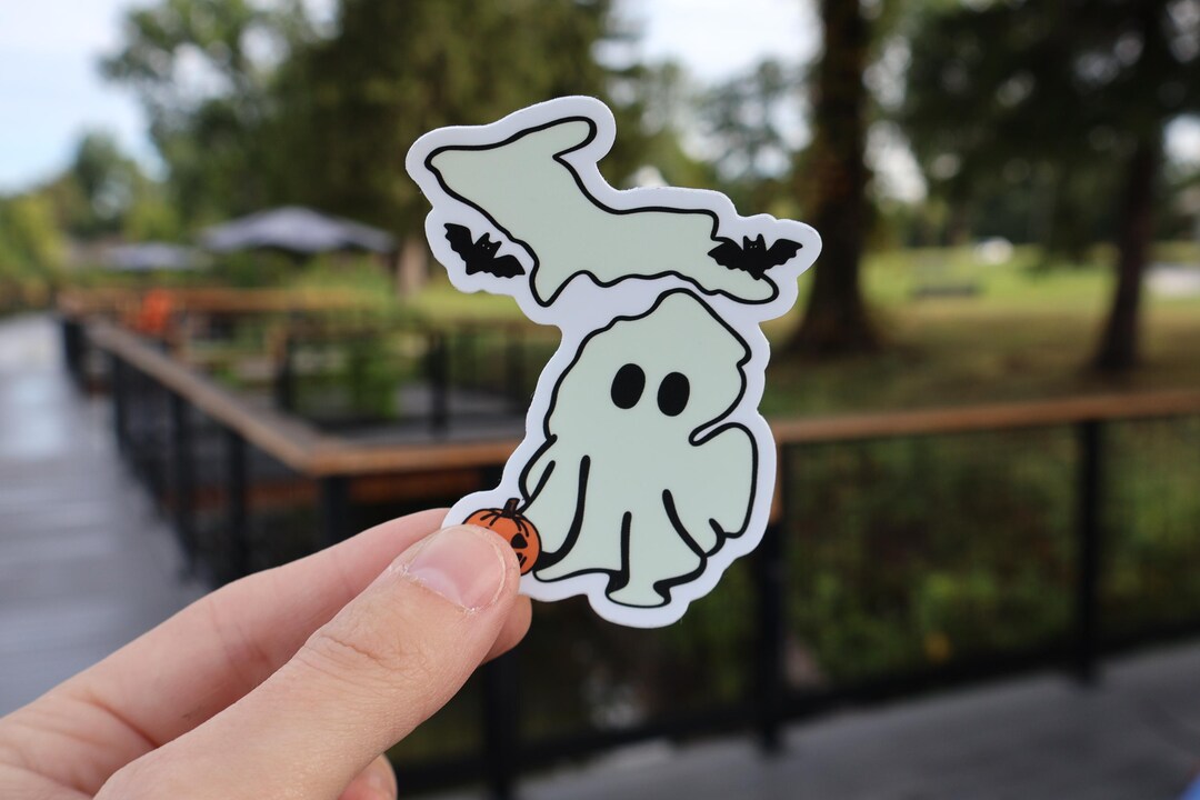 Michigan Ghost Sticker: Spooky Season Halloween Vinyl Decal - Etsy
