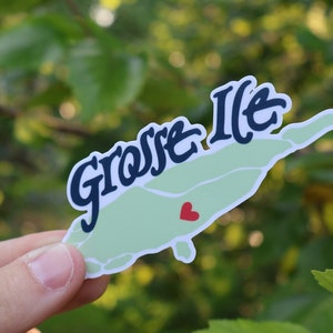 Grosse Ile Waterproof Vinyl Sticker, Island, Downriver, Michigan, Water ...