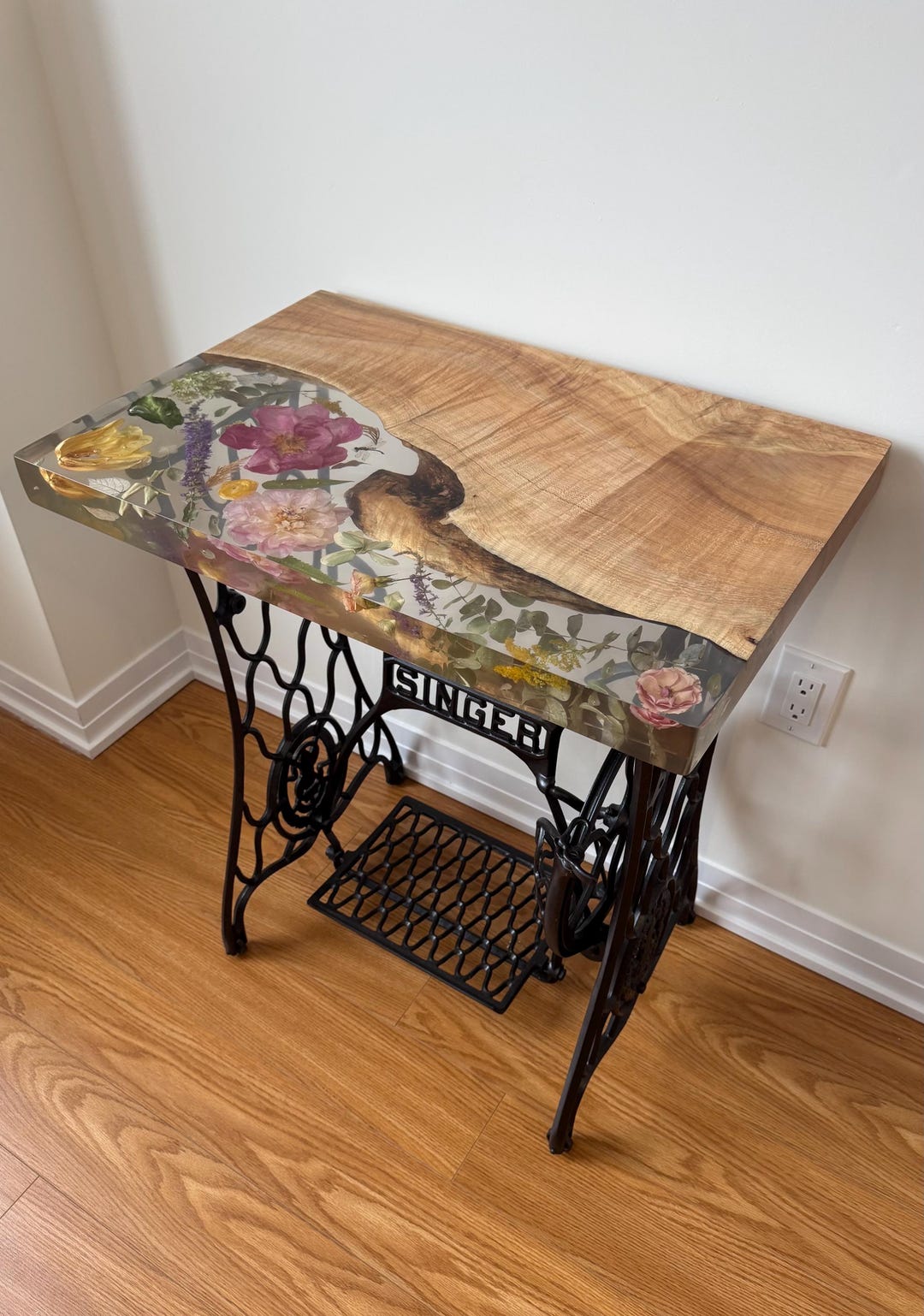 Artistic, Iconic, Epoxy Side Table. - Etsy