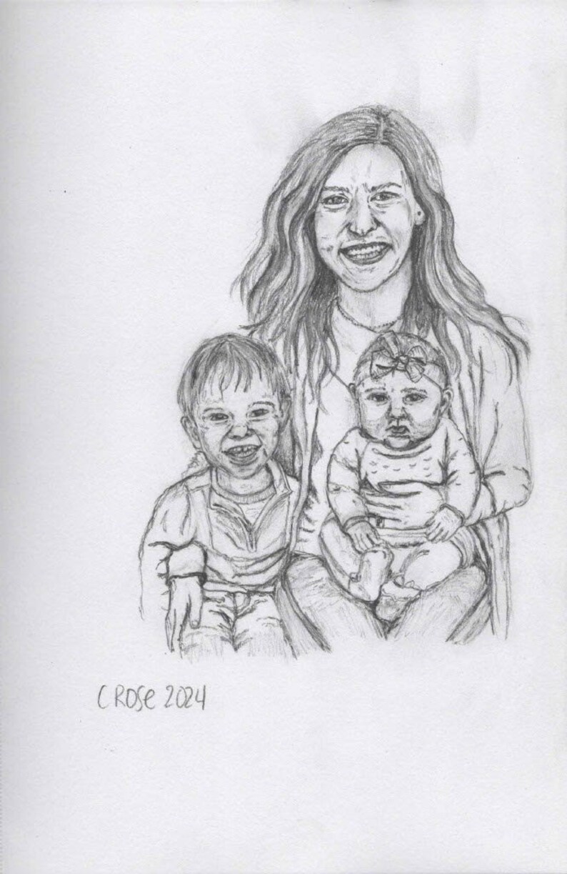 Hand-drawn Family Portrait Sketch Custom Drawing From Your Photo ...