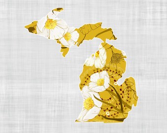 Michigan State Floral SVG PNG Digital Download - Etsy