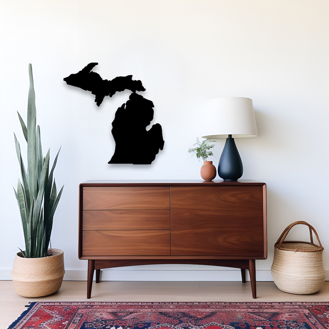 Michigan State Metal Wall Art, Pure Michigan Home Decor, Great Lakes ...