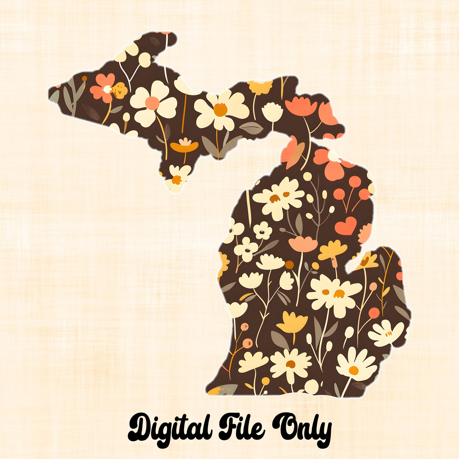 Michigan State Floral SVG PNG Digital Download - Etsy