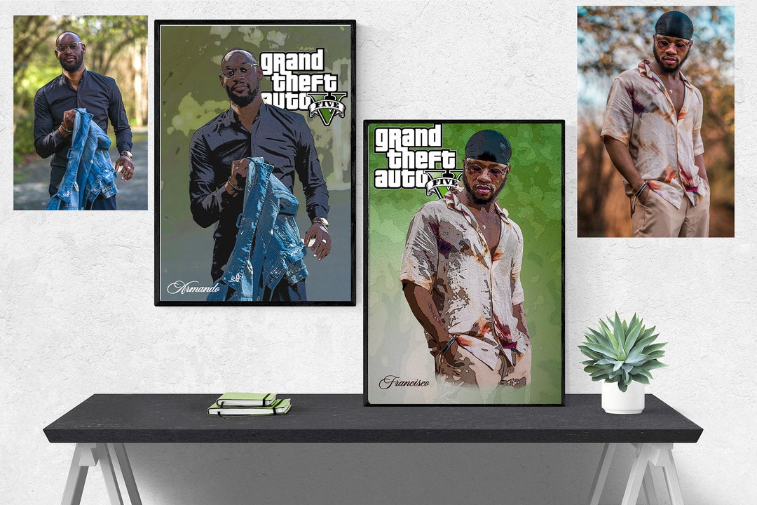 Personalized Photo Portrait Gamer Gifts GTA Video Games Photo Montage ...