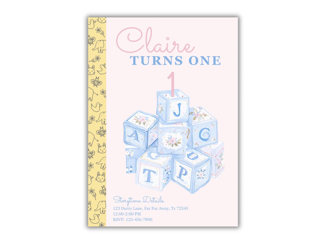 Little Golden Book First Birthday Party Invitation I Instant Download I ...