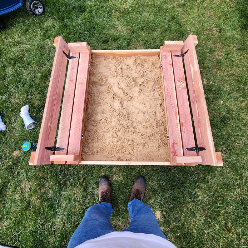 DIY Sandbox Plans With Bench Seats, Backyard Kids Sand Pit Build (PDF ...