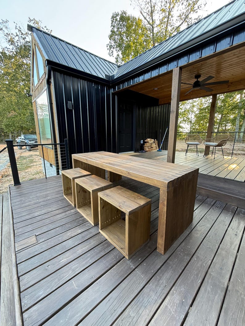 Patio Dining Table Plans With Bench, Modern Outdoor Dining Set Build ...