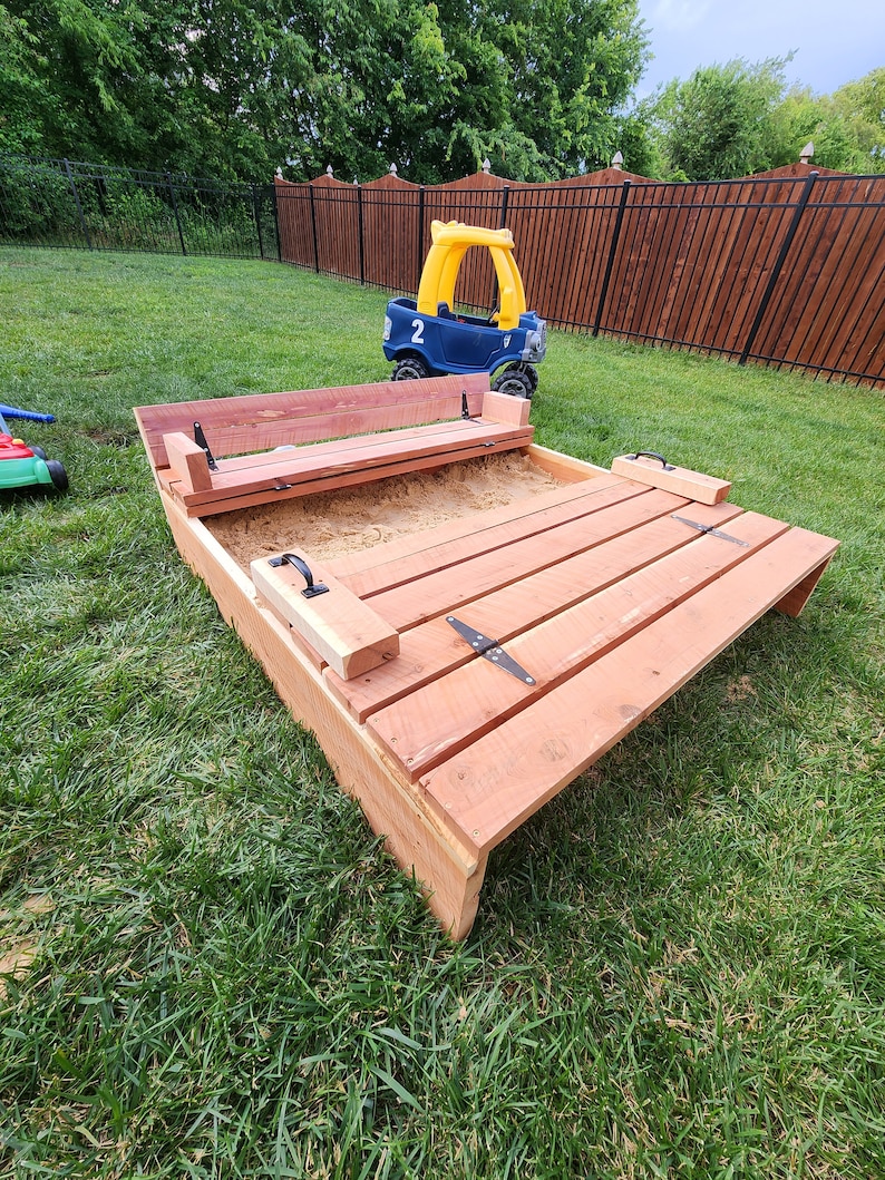 DIY Sandbox Plans With Bench Seats, Backyard Kids Sand Pit Build (PDF ...