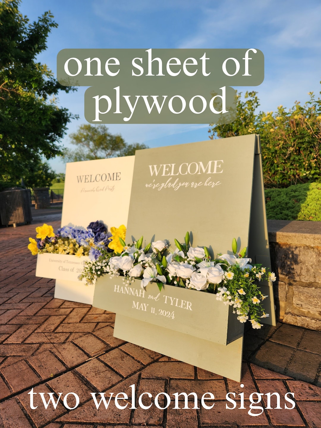 Flower Box Welcome Sign Build Plans, DIY Porch Wedding Woodworking (PDF ...