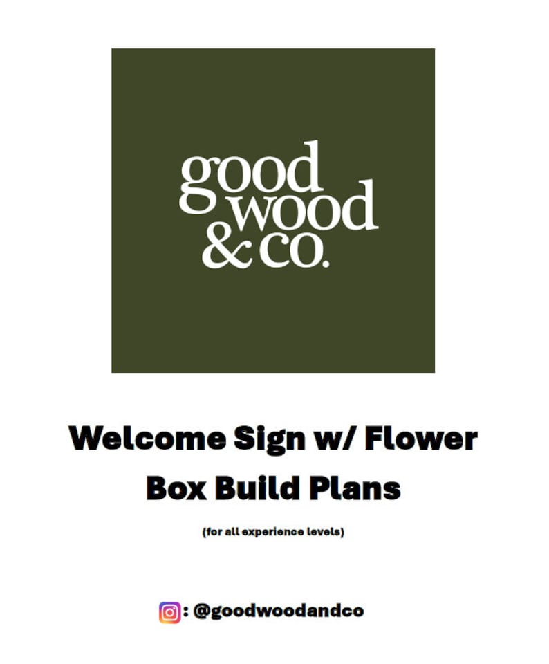 Welcome Sign With Flower Box - Build Plans (PDF Download) - Etsy
