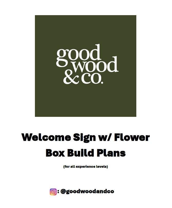 Welcome Sign With Flower Box Build Plans PDF Download - Etsy Canada