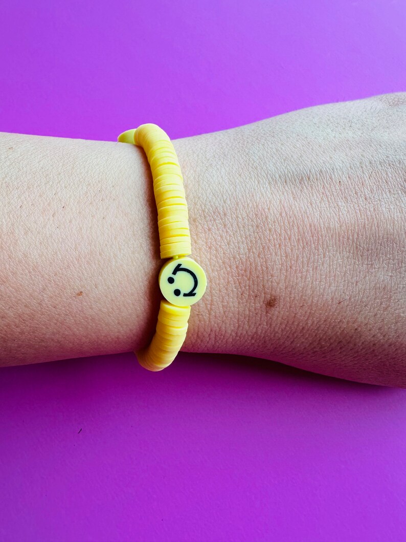 Smiley Face Clay Bead Bracelets - Etsy