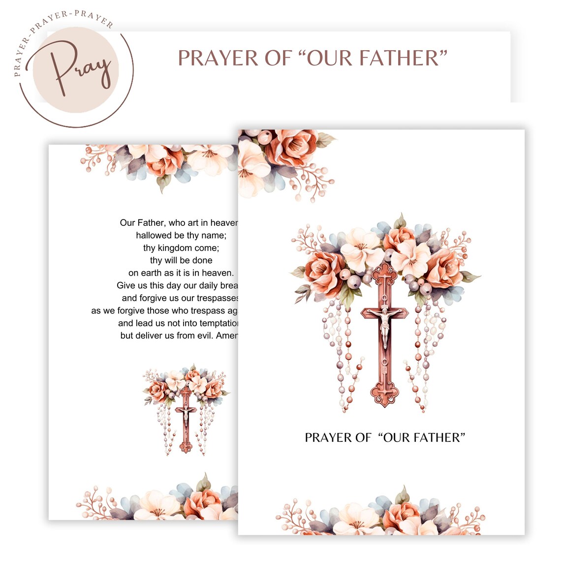 Prayer of Our Father ,digital Prayer to Obtain Grace From God ,catholic ...