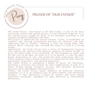 Prayer of Our Father ,digital Prayer to Obtain Grace From God ,catholic ...