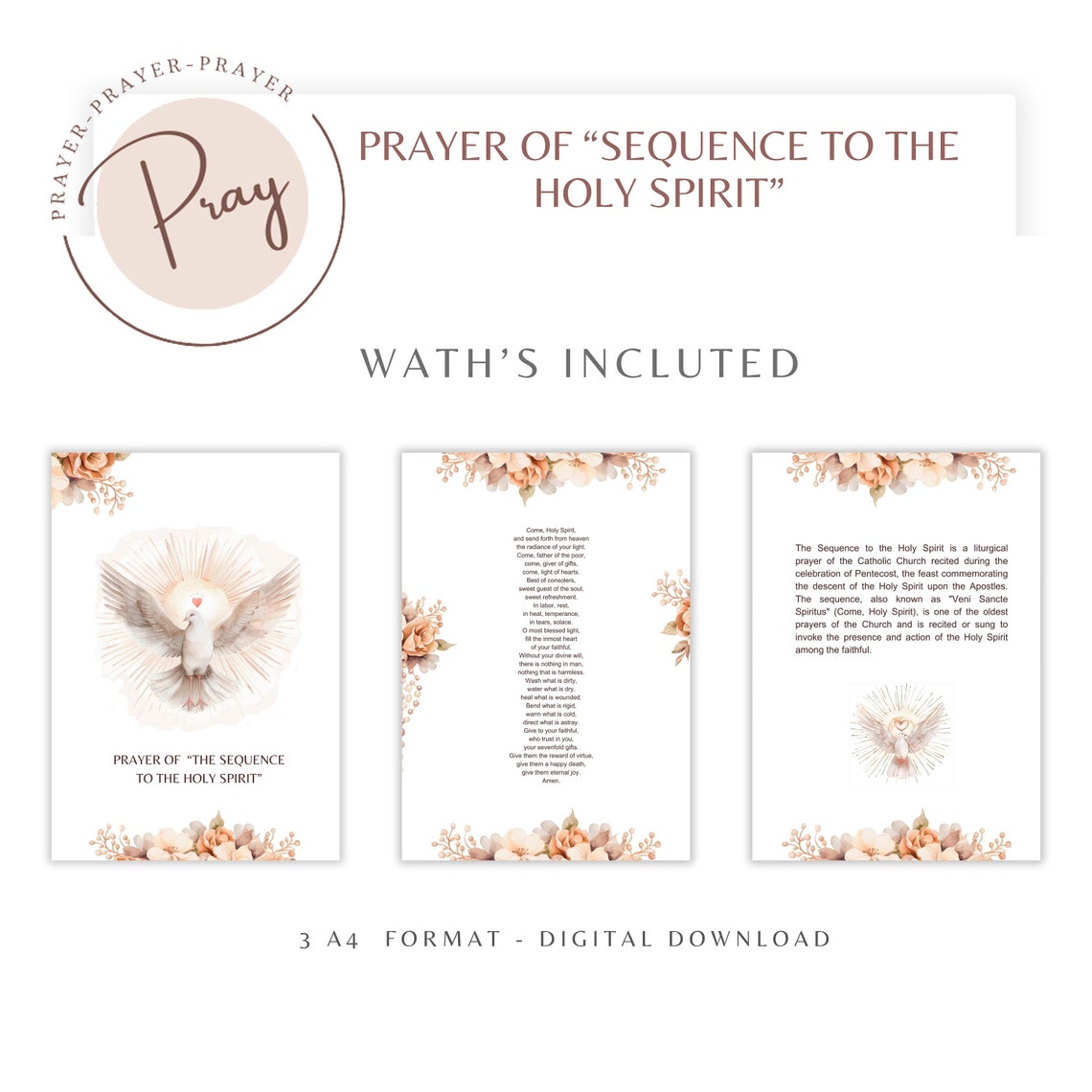 Prayer of Sequence to the Holy Spirit ,digital Prayer to Obtain Grace ...