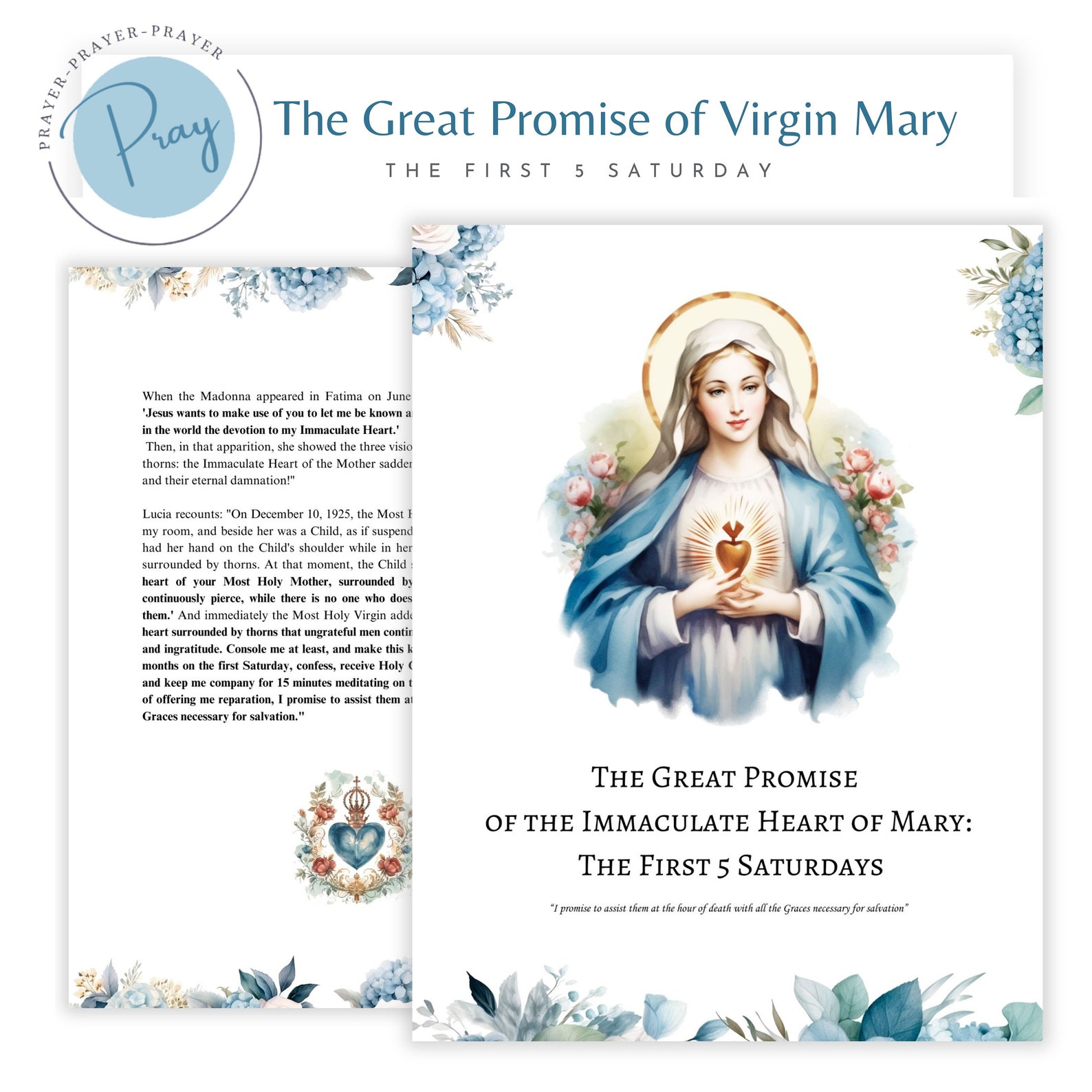 Prayer the Devotion of the First Five Saturdays,digital Prayer to ...
