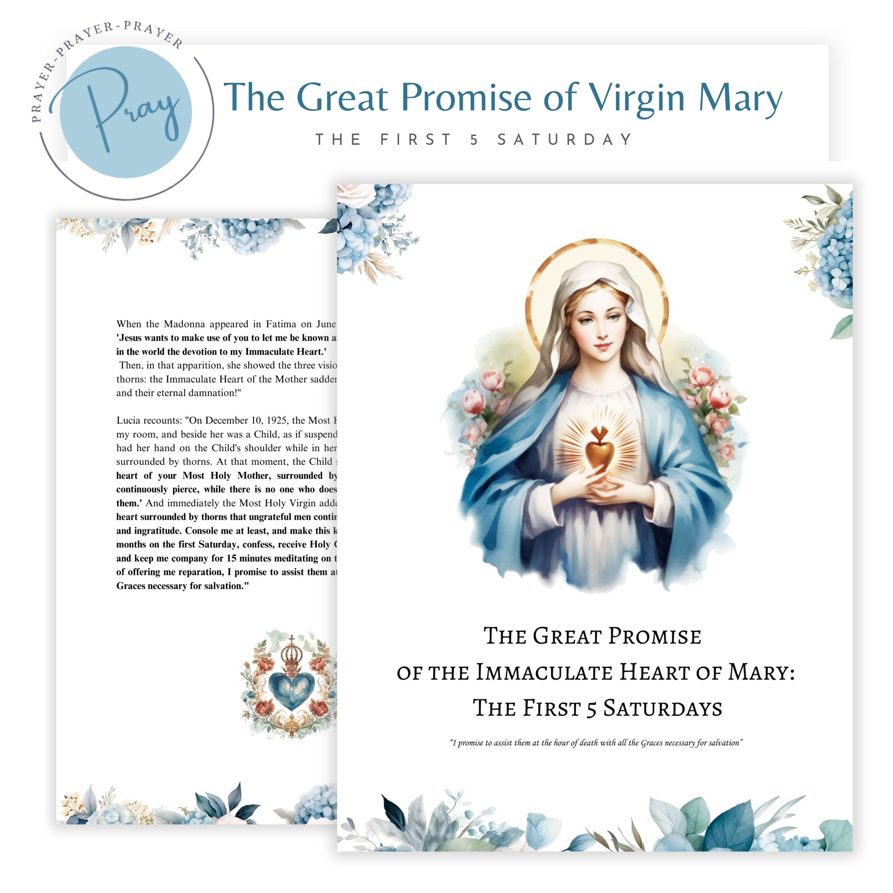 Prayer the Devotion of the First Five Saturdays,digital Prayer to ...