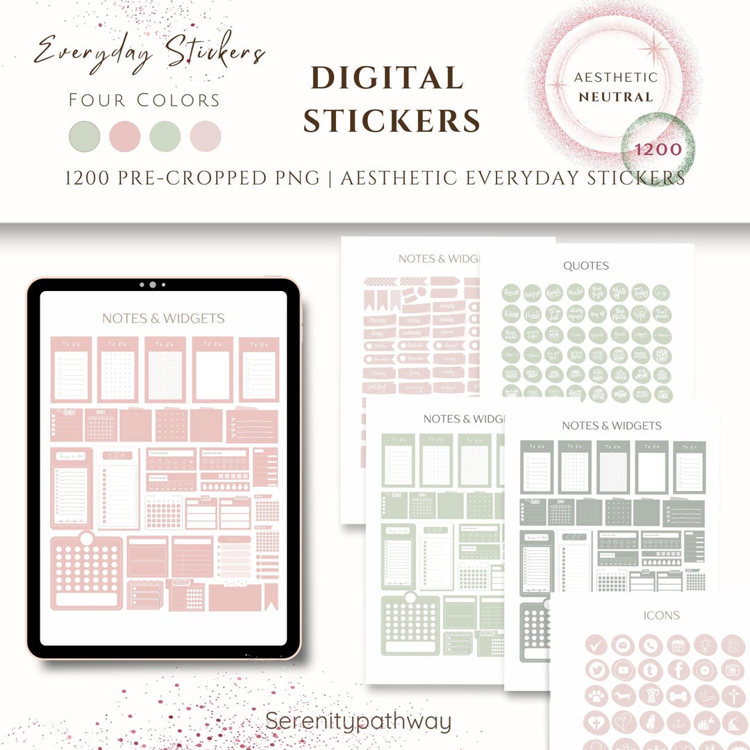 Everyday Digital Stickers | Planner Stickers | Widget Quotes Icon ...