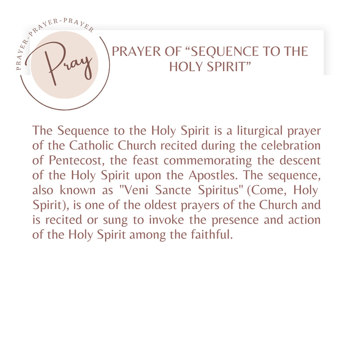 Prayer of Sequence to the Holy Spirit ,digital Prayer to Obtain Grace ...